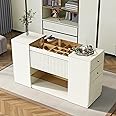 Amazon.com: JIVOIT Modern Luxury Island Vanity Dresser, Multi-Functional Vanity Table with 6 ...