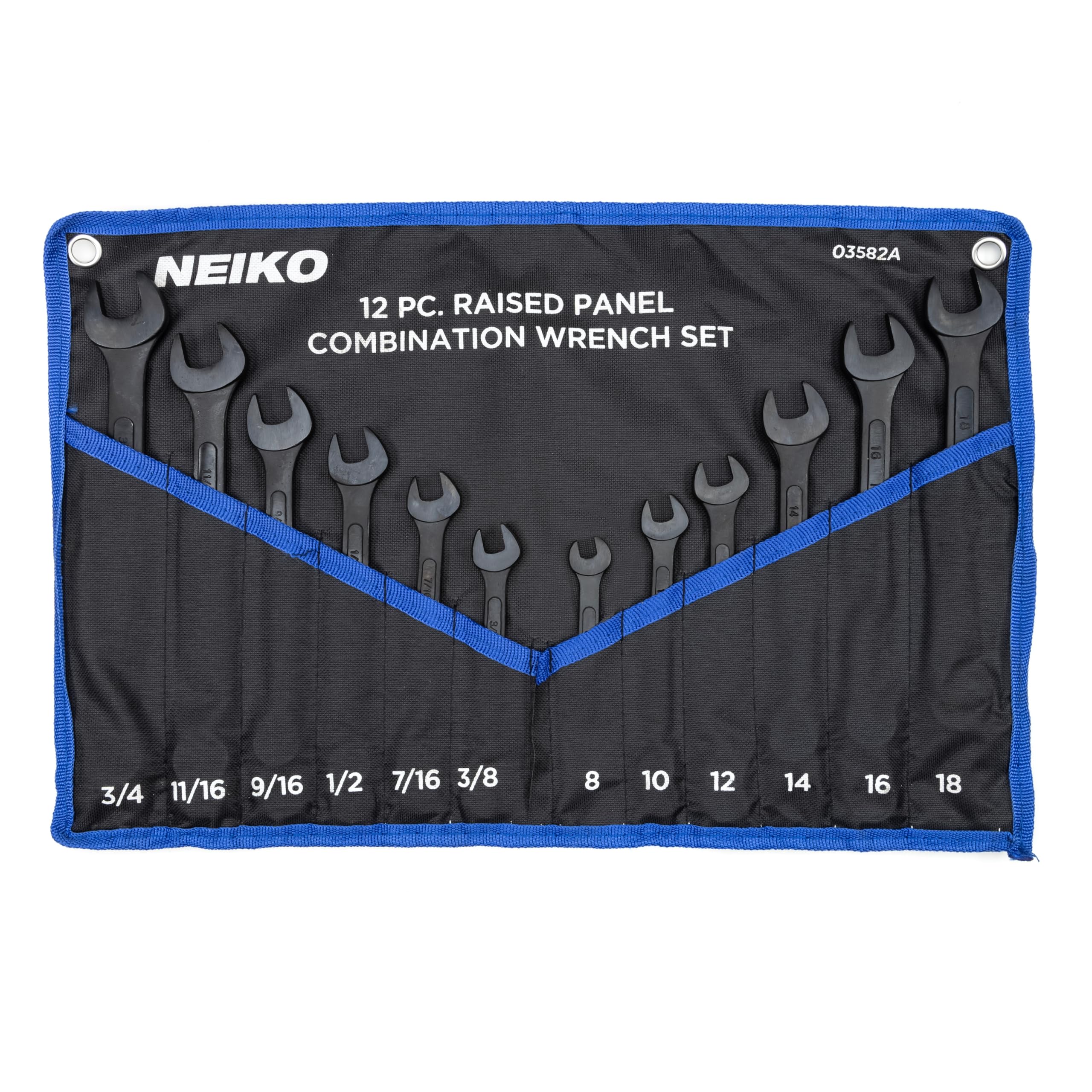 NEIKO 03582A Combination Wrench Set, 12 Pc Raised Panel Combo Wrenches ...