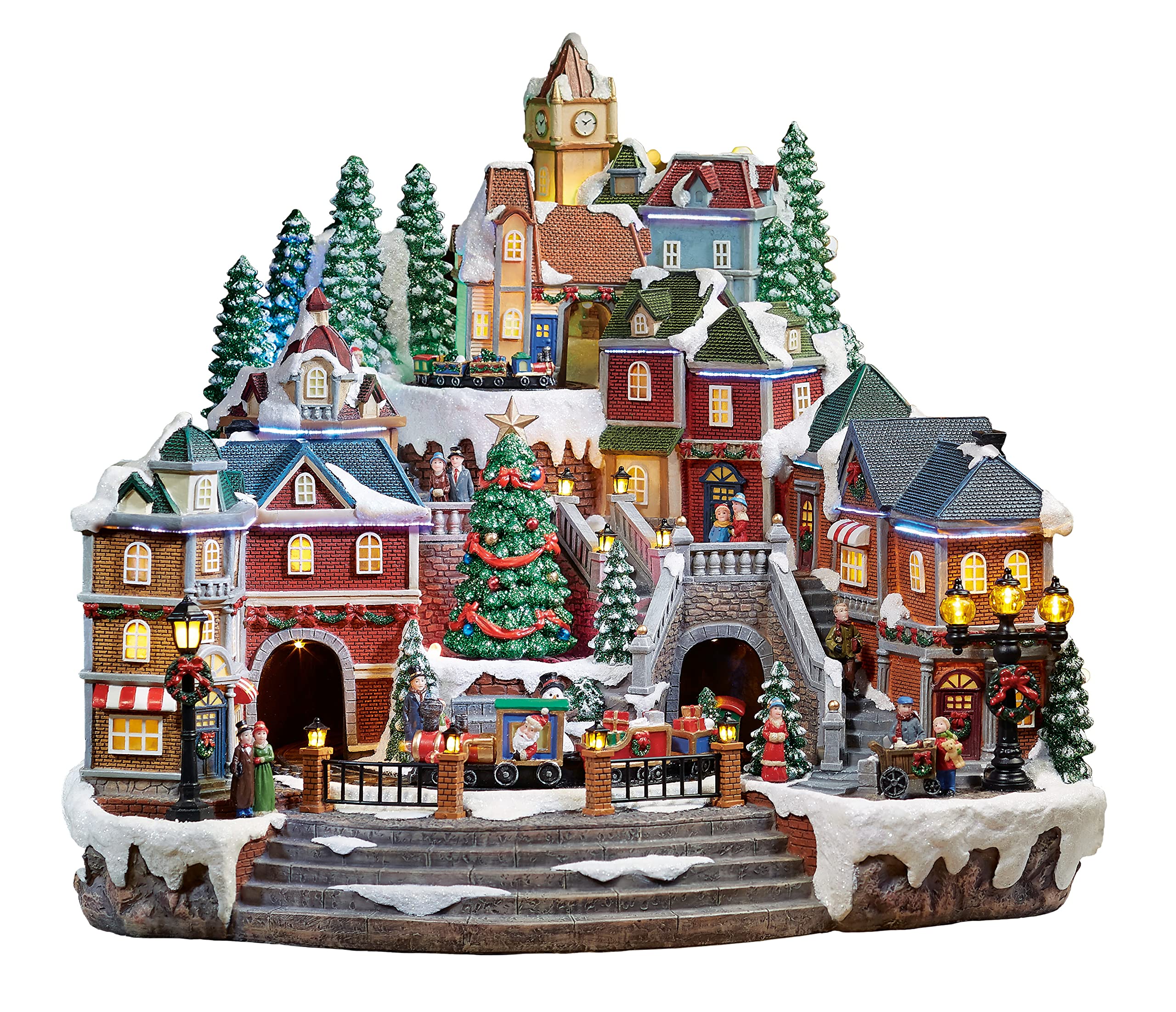 Mua Christmas Village Centerpiece Decor, Tiered Village Town Center ...