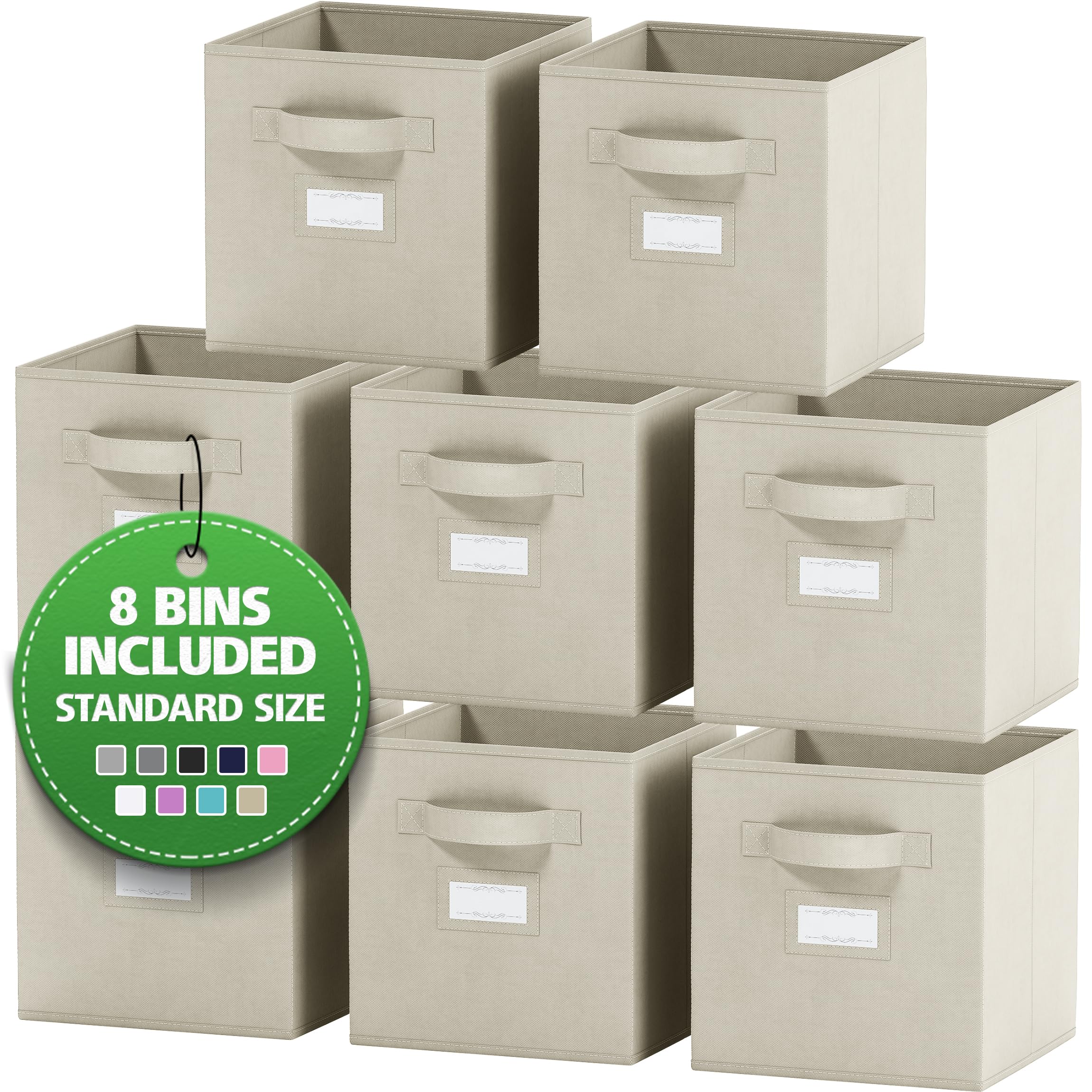 Fabric Storage Cubes for Cube Storage Organizer - 8 Pack Heavy Duty ...