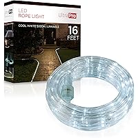 Amazon.com: UltraPro LED Rope Lights, 16ft Classic Clear Rope, Warm ...