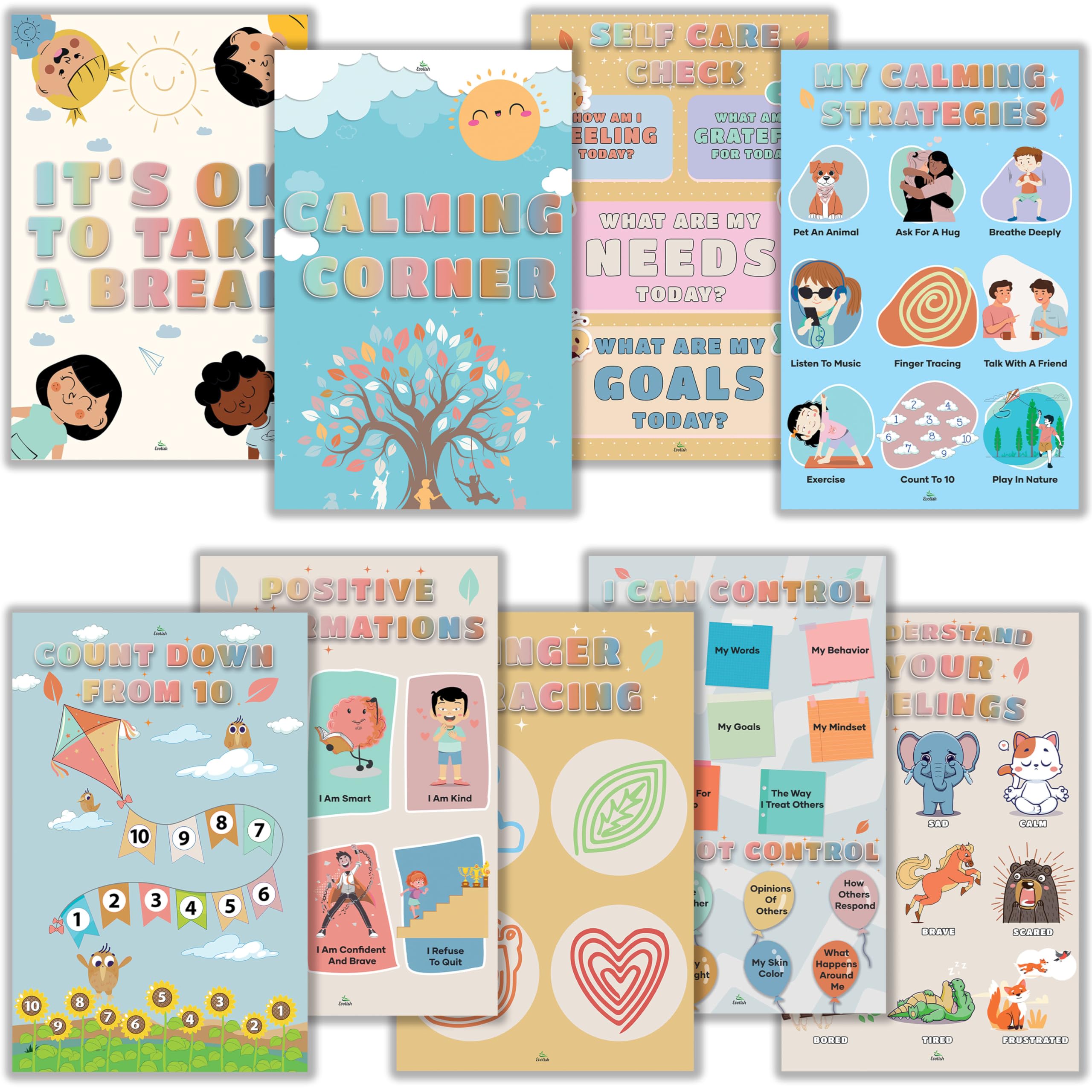 Mua 9 Feelings Posters For Classroom Calming Corner Items Kids ...