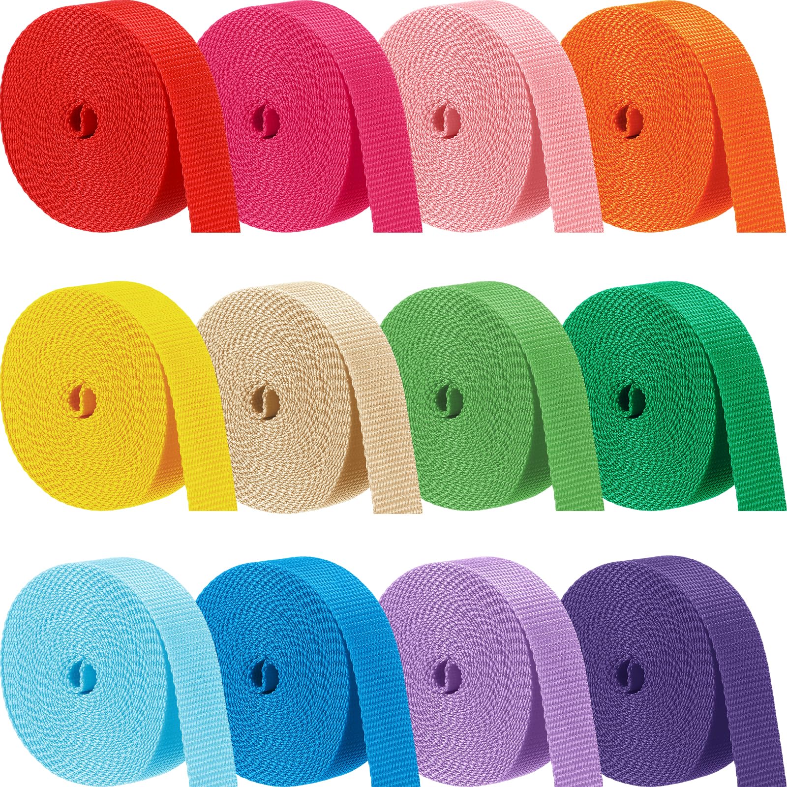 Nylon Webbing 1 Inch Windyun 6 Rolls 1 Inch Polypropylene Webbing 5 ...