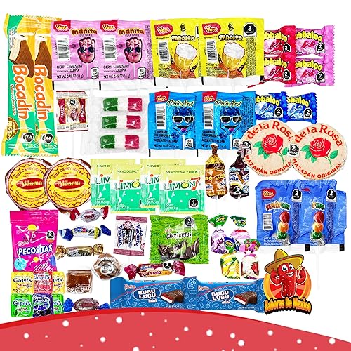 Mexican Candy Variety Pack (50 Count) Non-Spicy, Dulces Mexicanos ...