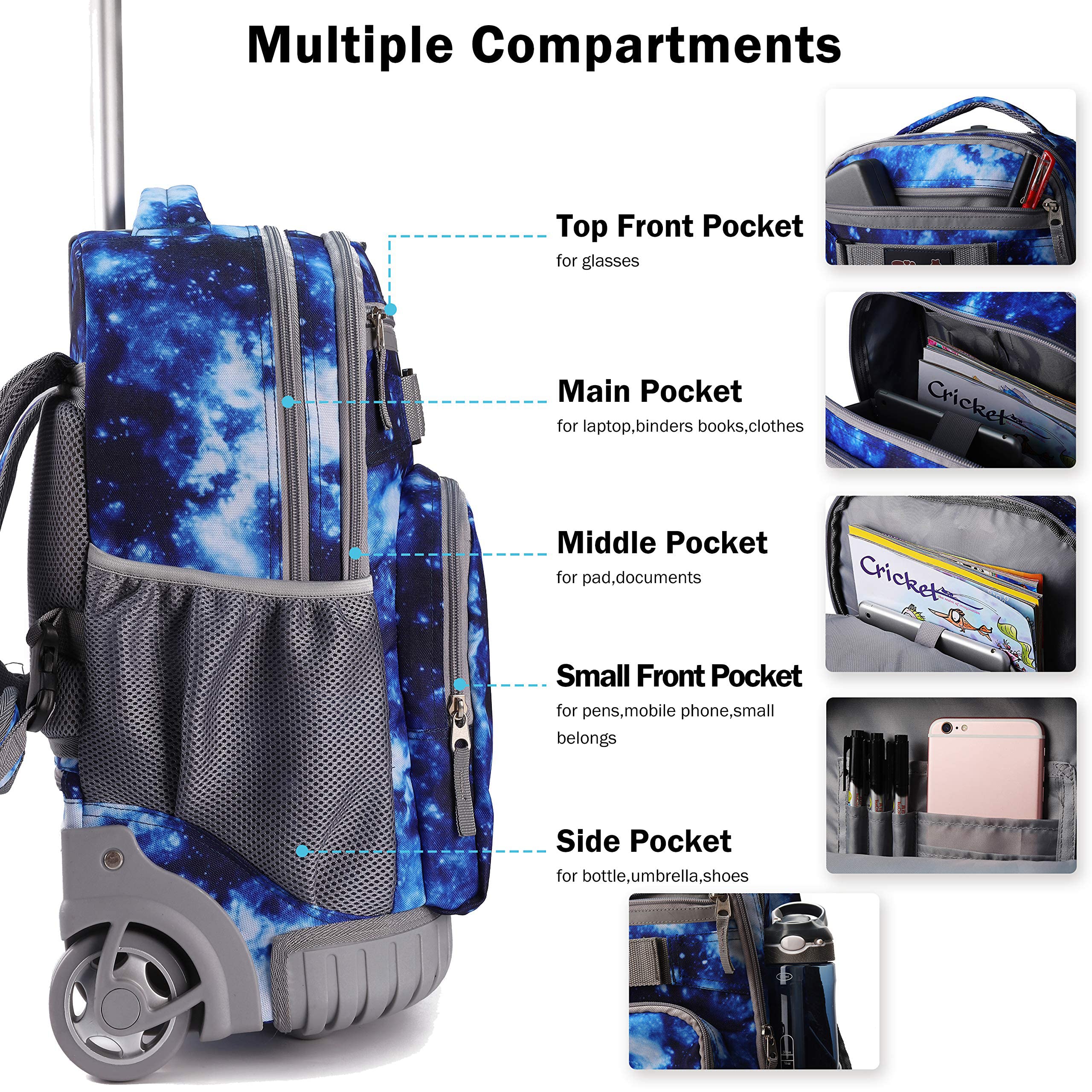 Mua Tilami Rolling Backpack 18 inch Wheeled Backpack School College ...