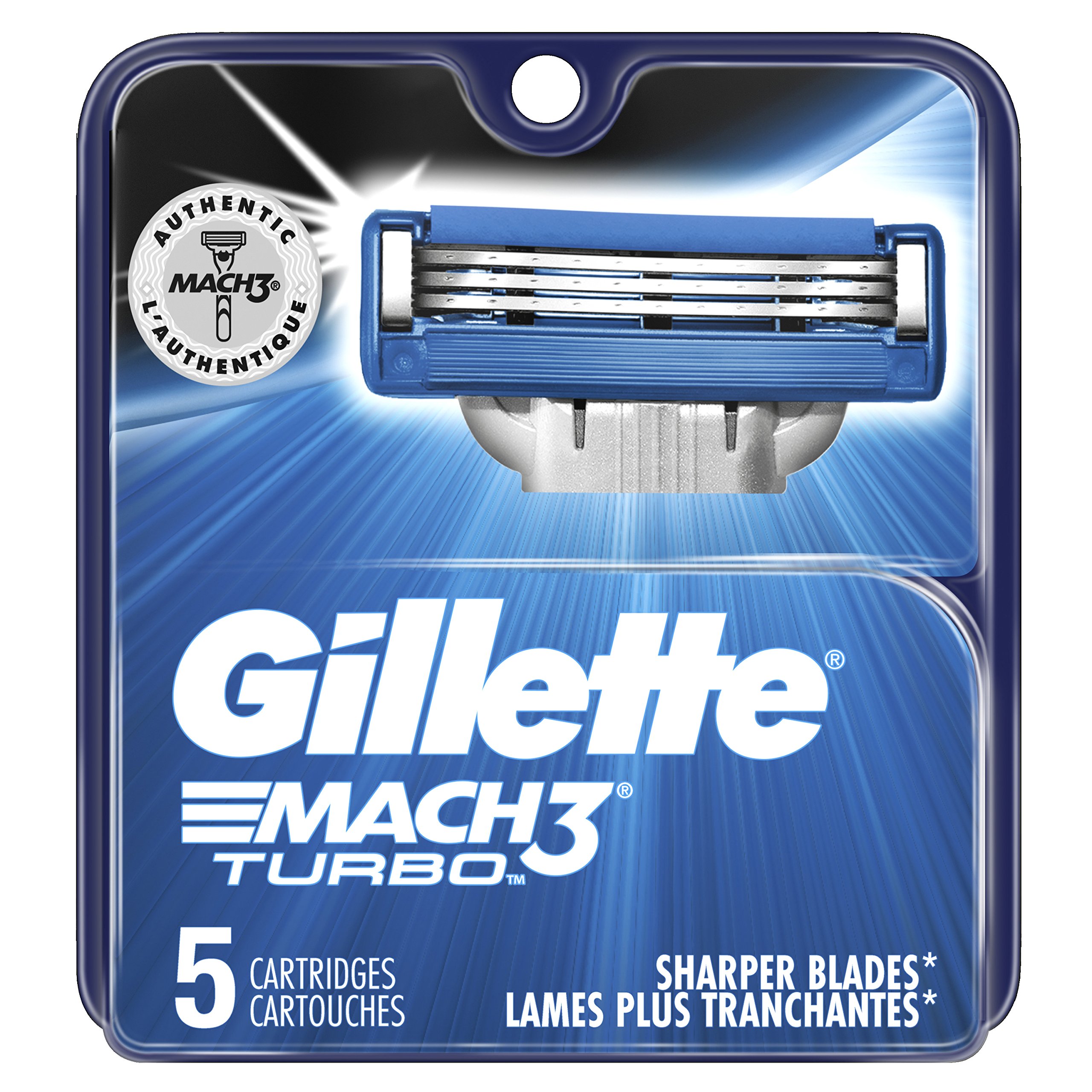 Mua Gillette Mach3 Trubo Men's Razor Blade Refills, 5 Count (Packaging ...