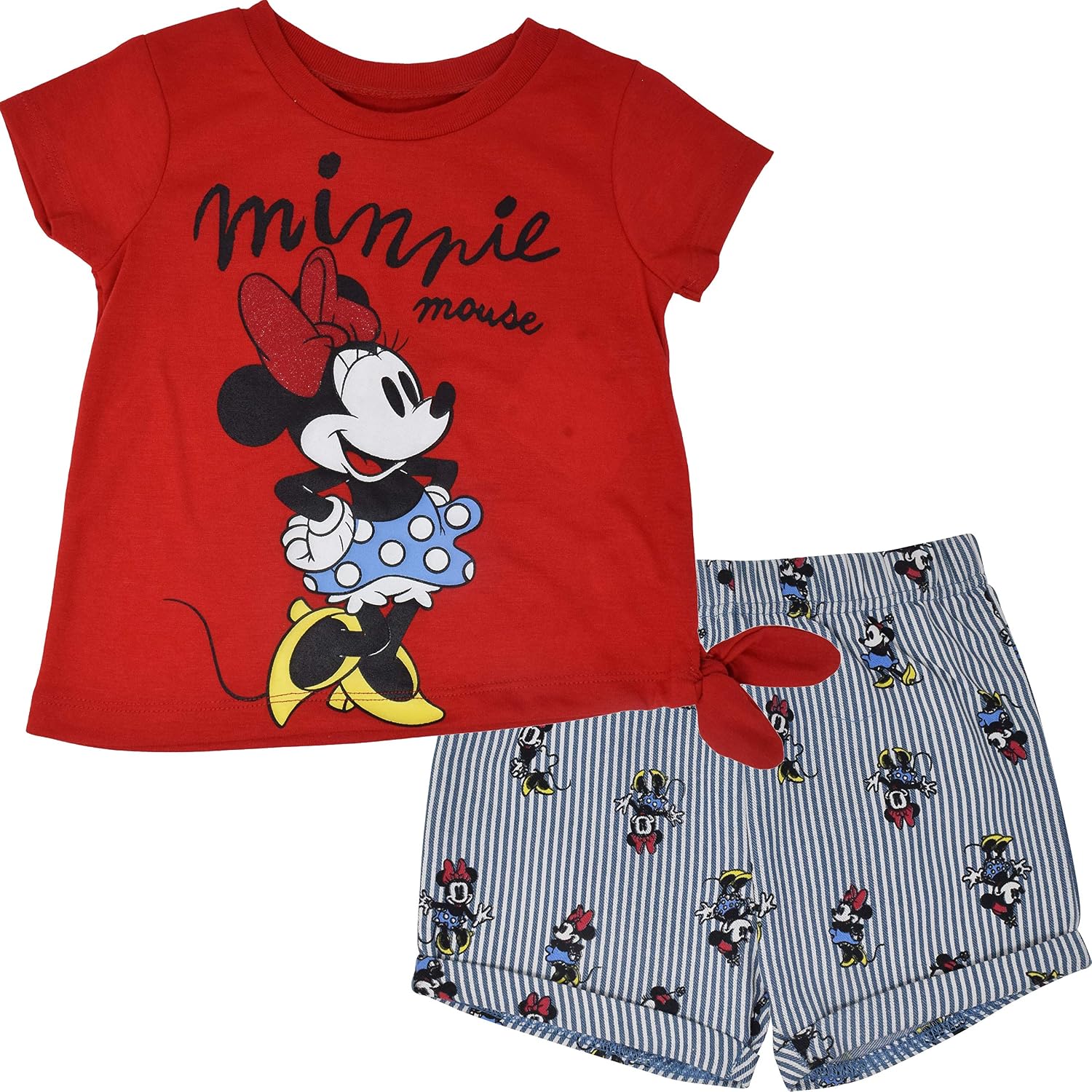Disney Minnie Mouse - Juego de camiseta y pantalones cortos para niña ...