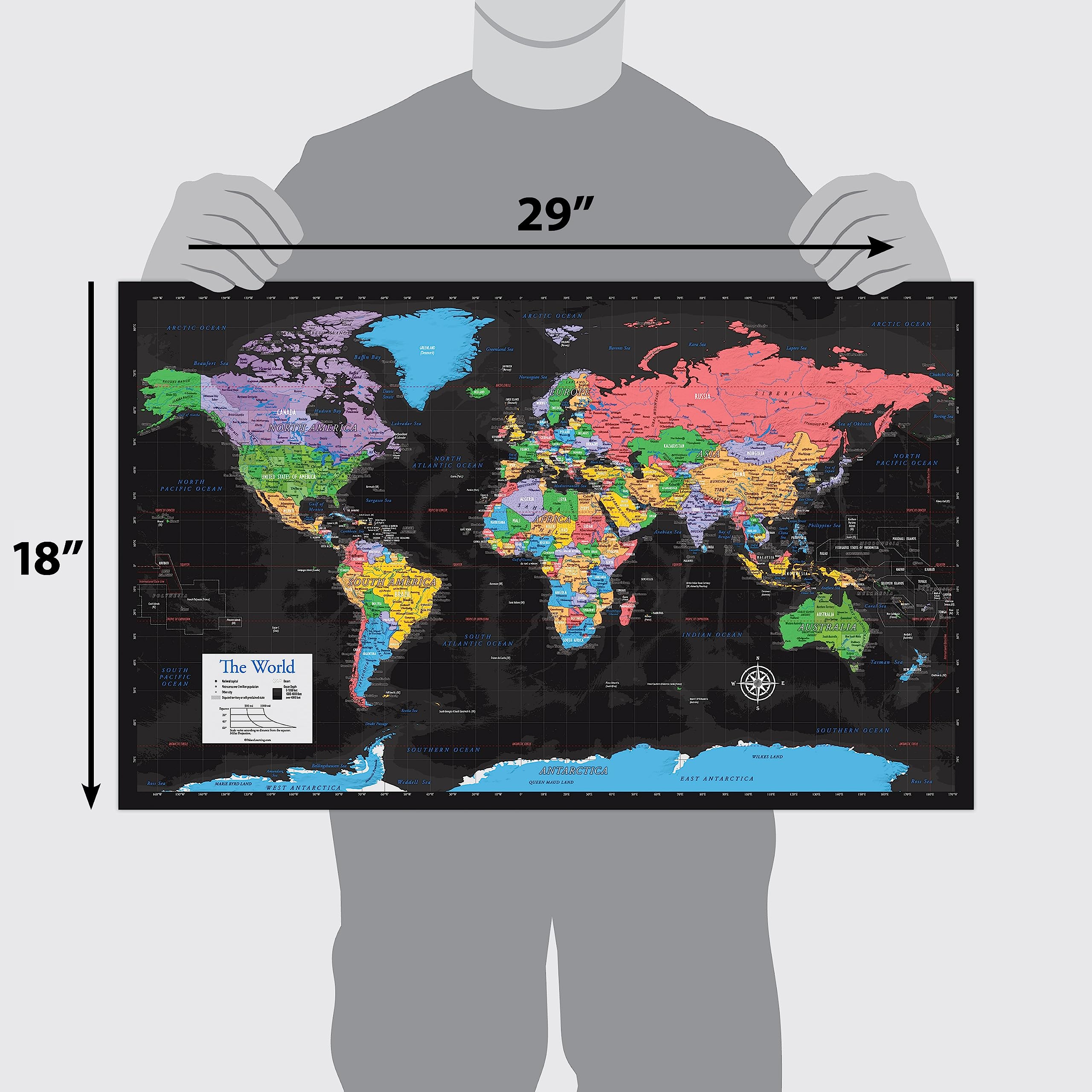 Laminated us map poster