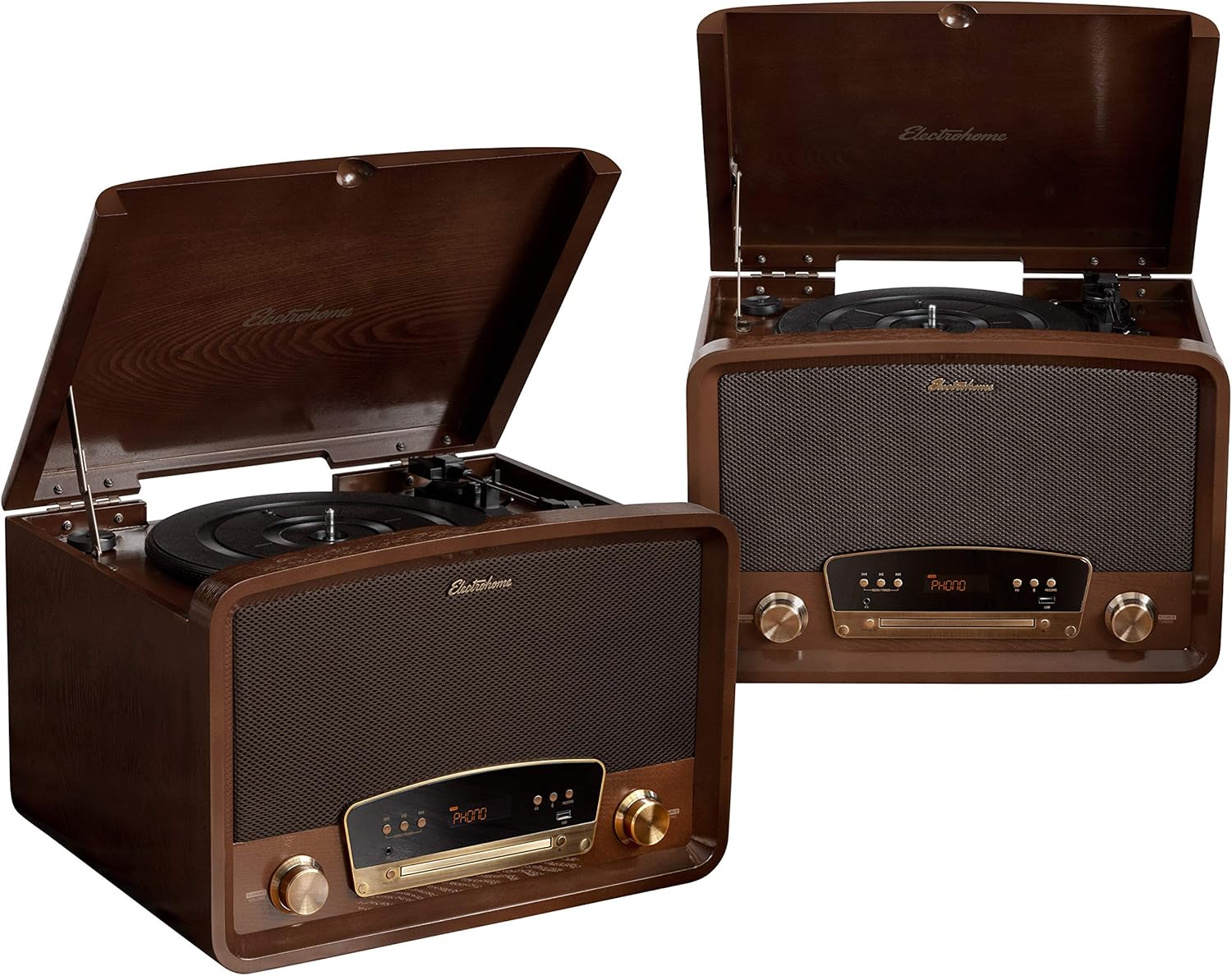 Amazon.com: Electrohome Kingston 7-in-1 Vintage Vinyl Record Player ...