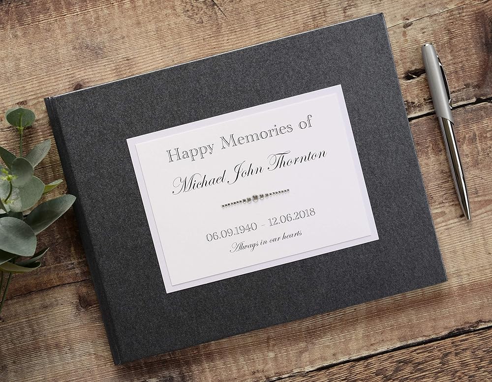 Personalised Book Of Condolence Simple In Loving Memory Book Happy