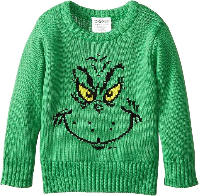 Amazon.com: Dr. Seuss Boys' Grinch Face Sweater: Clothing