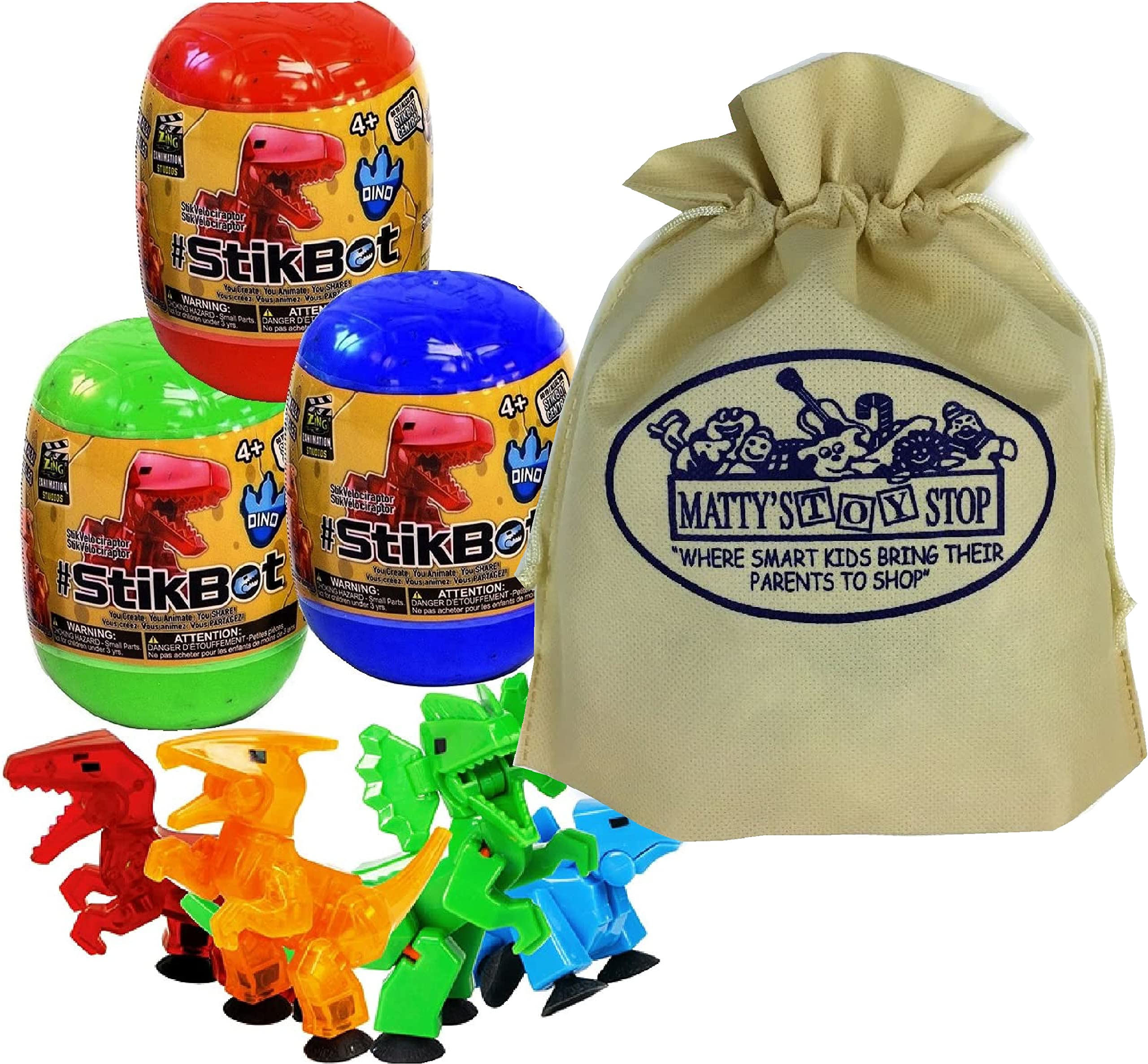 Mua Hog Wild StikBot Dinosaur (Dino) Mystery Egg Figures Gift Set ...