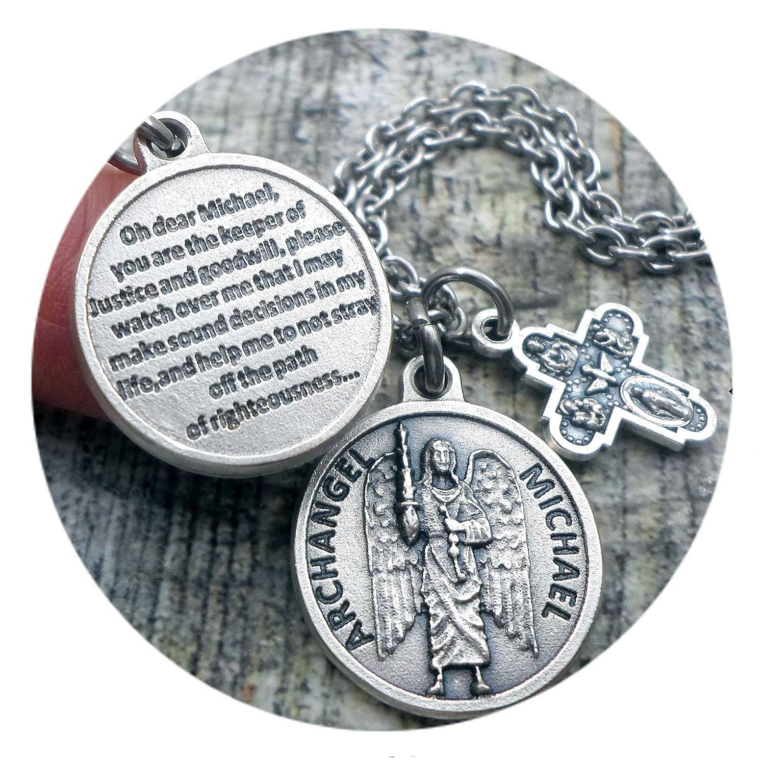 Amazon.com: St. Michael Prayer Necklace, Keychain or Clip, Defeat Fear ...