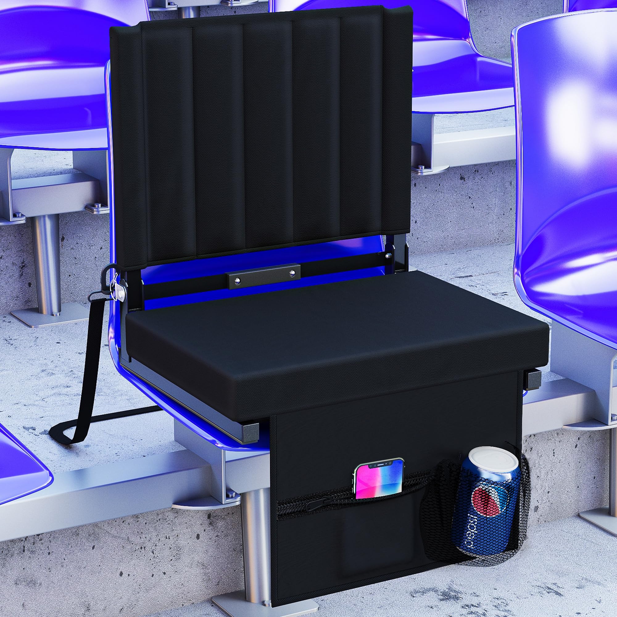 Portable Folding Stadium Seat (17inch) for Bleachers with Back Support ...