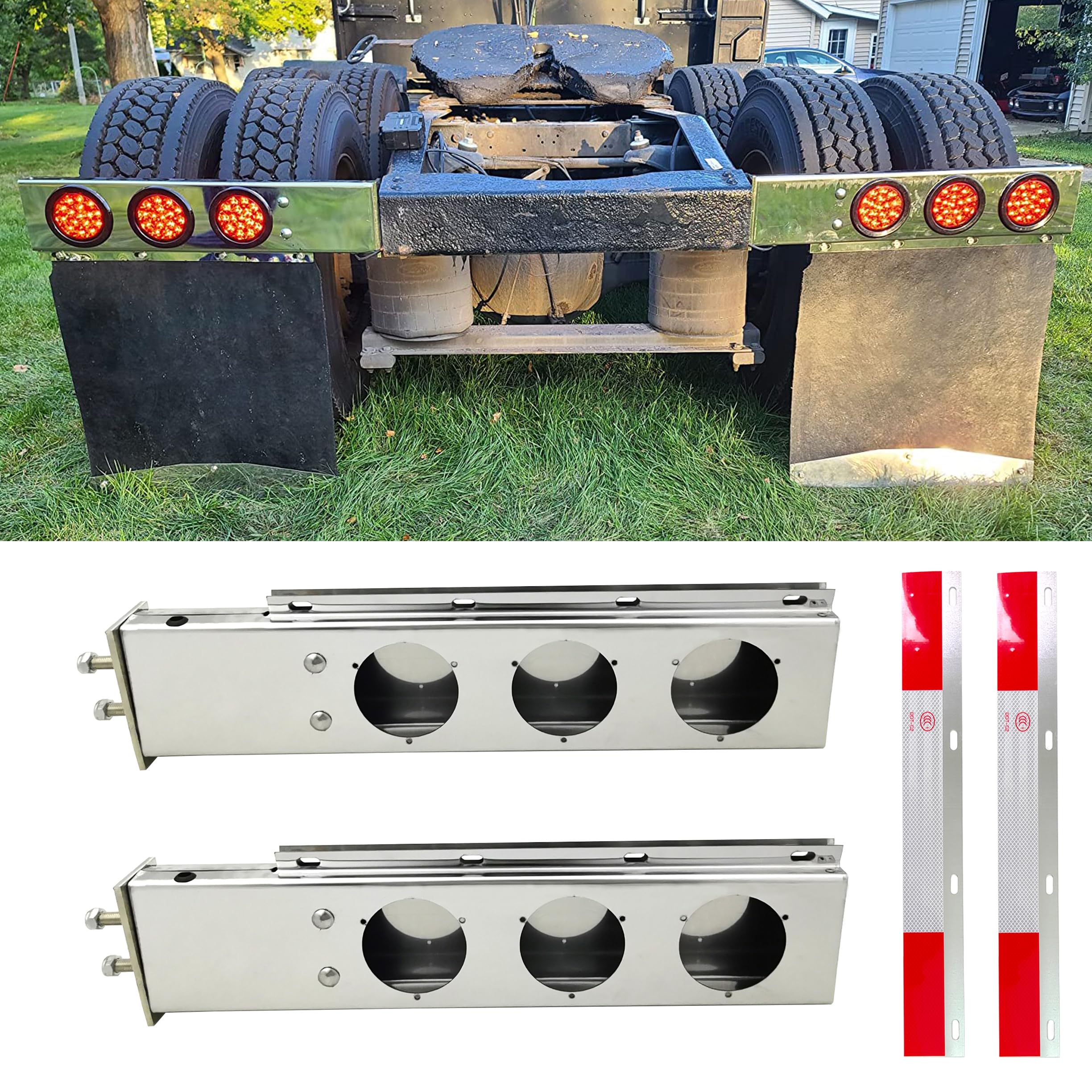 GaeaAuto Stainless Steel Straight Spring Loaded Mud Flap Hanger Bracket ...