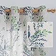 Amazon.com: MYSKY HOME Linen Sheer Curtains for Living Room Leaf ...