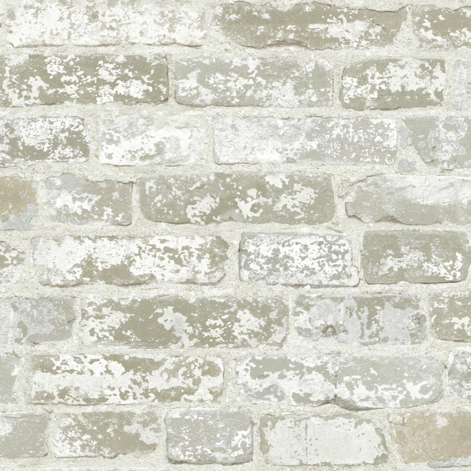 RoomMates York Wallcoverings White Brick Prepasted Removable Wallpaper ...
