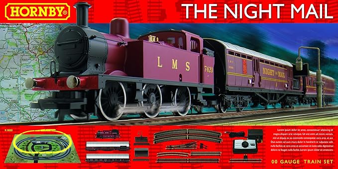 Buy Hornby R1144 LMS Night Mail 00 Gauge Electric Model Train Set ...