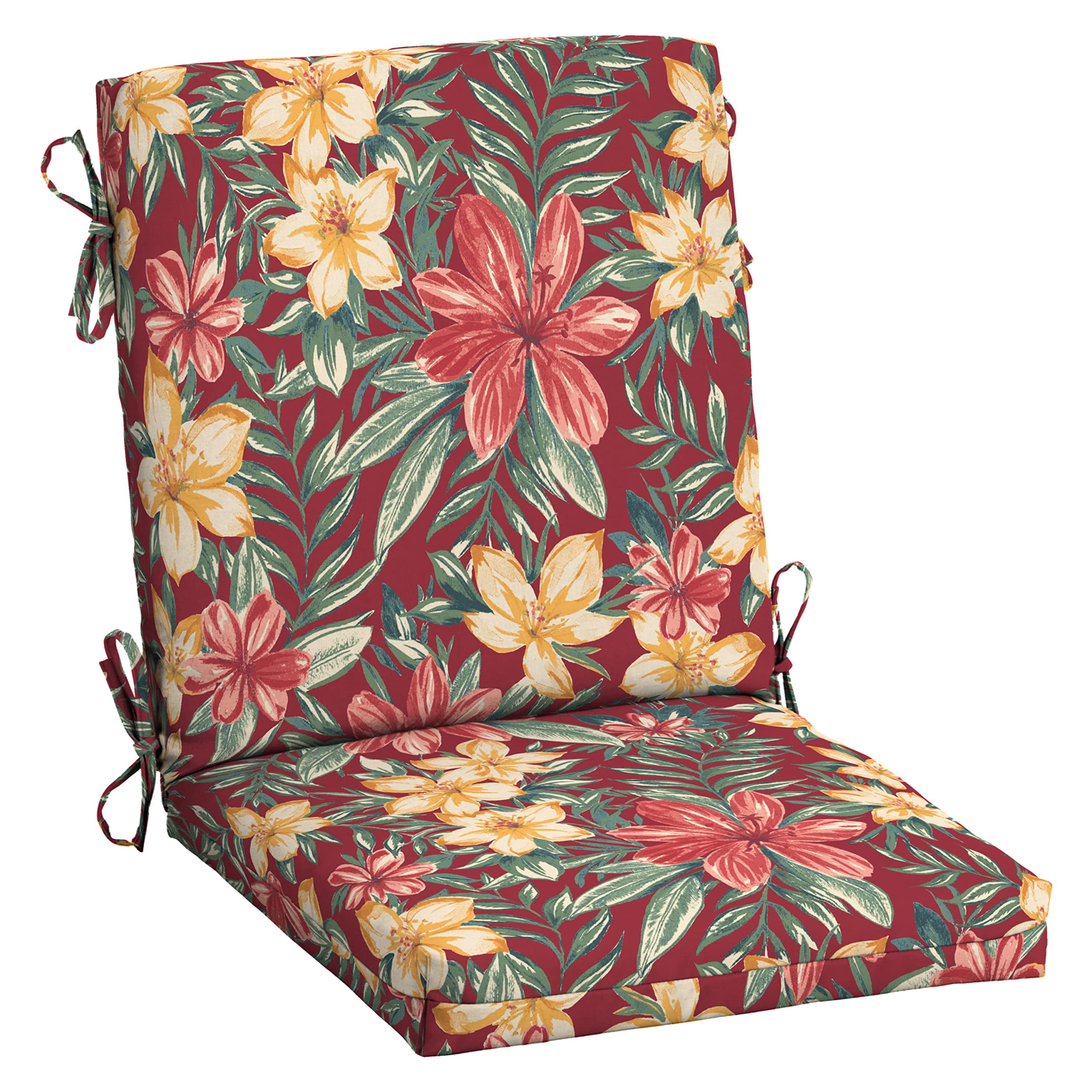Arden Outdoor Midback Chair Cushion, 18 x 16.5, Rain-Proof, Fade ...