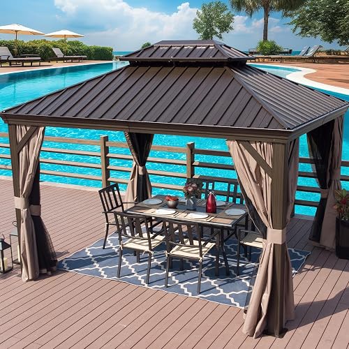 Kozyard Alexander 10' X 12' Hardtop, Aluminum Metal Gazebo with ...