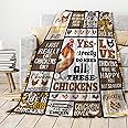Amazon.com: Chickens Blanket | Rooster Chicken Flannel Blanket ...