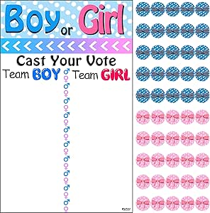 Amazon.com: Qyler Baby Shower Gender Reveal Voting Board Team Voting ...