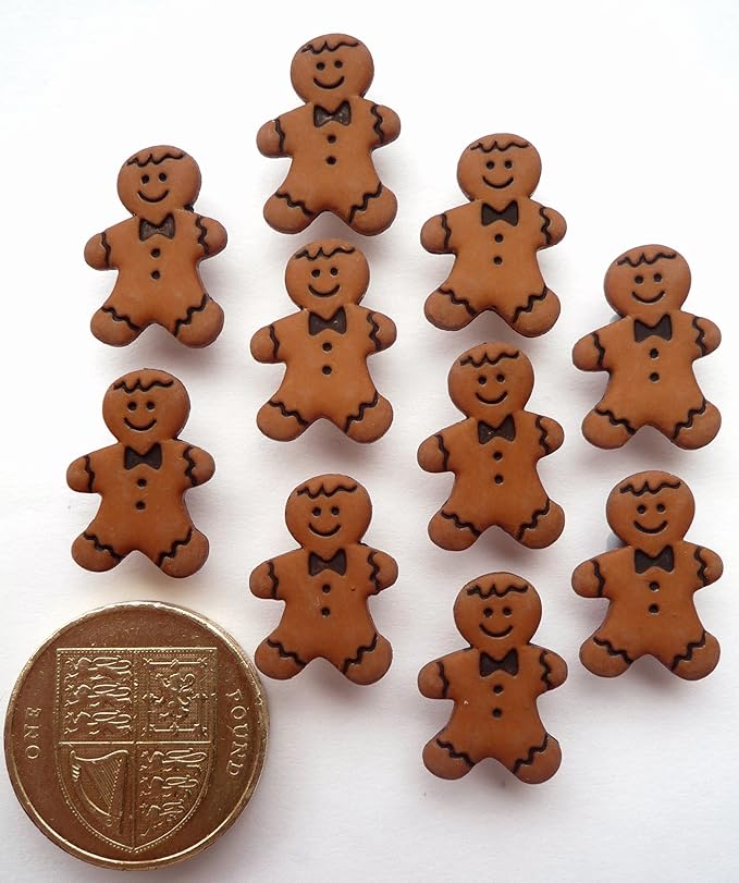 Small Gingerbread Men - Novelty Craft Buttons & Embellishments by Dress ...