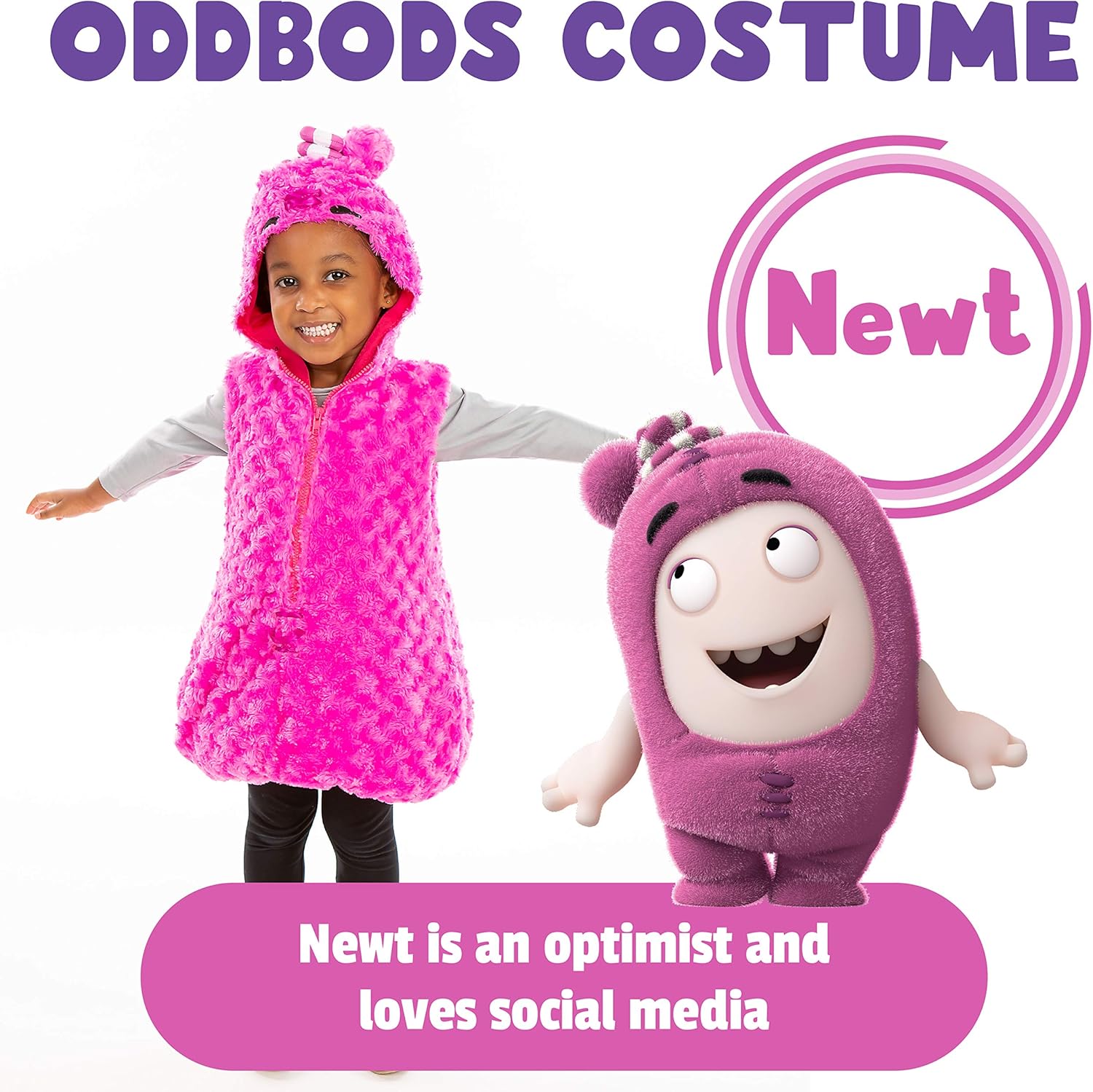 Oddbods Newt Costume for Boys & Girls – One Piece, One Size Fits Most ...