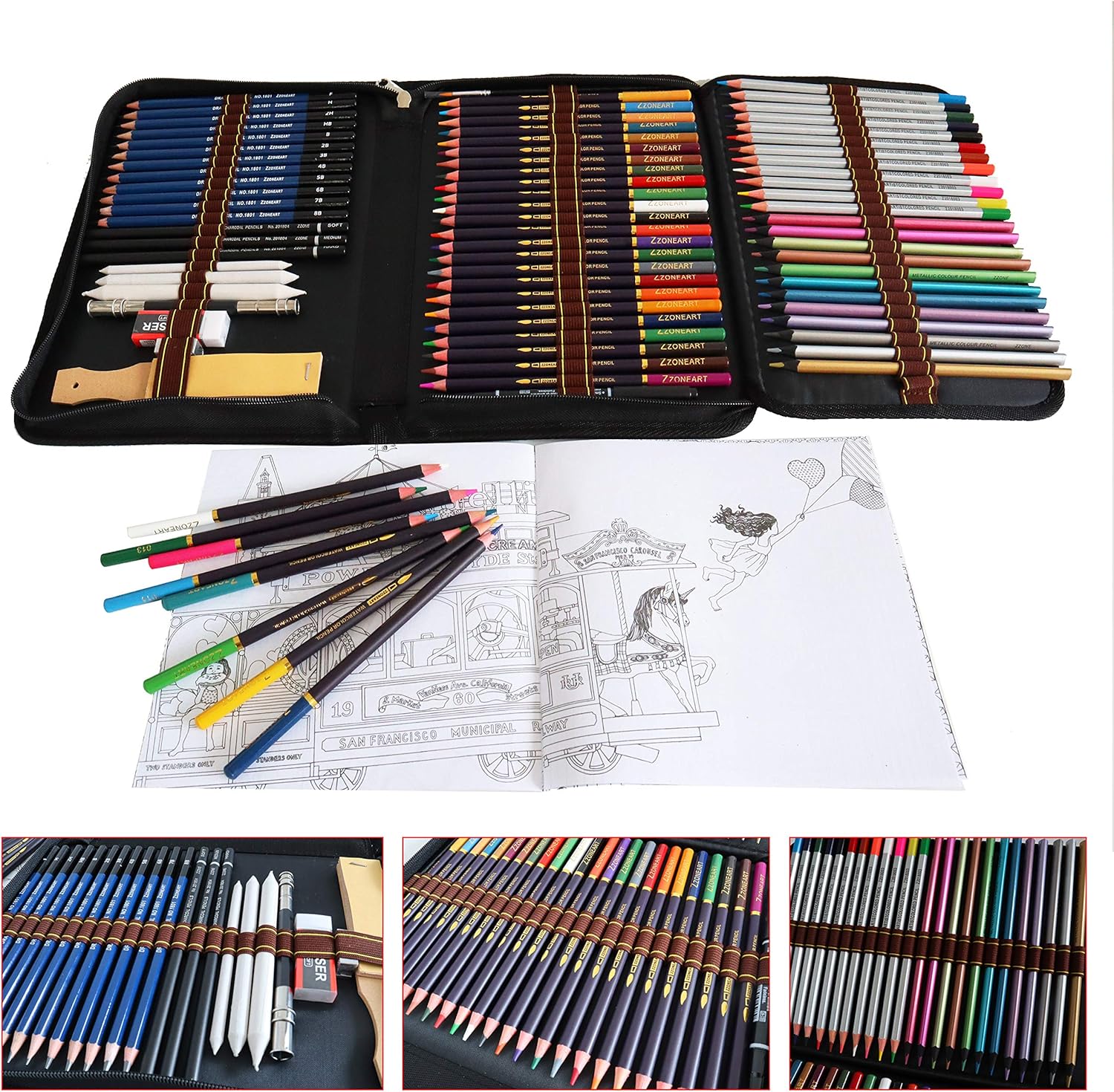 Coloring Pencils for Artists – 72 Piece Art Set include Coloured ...