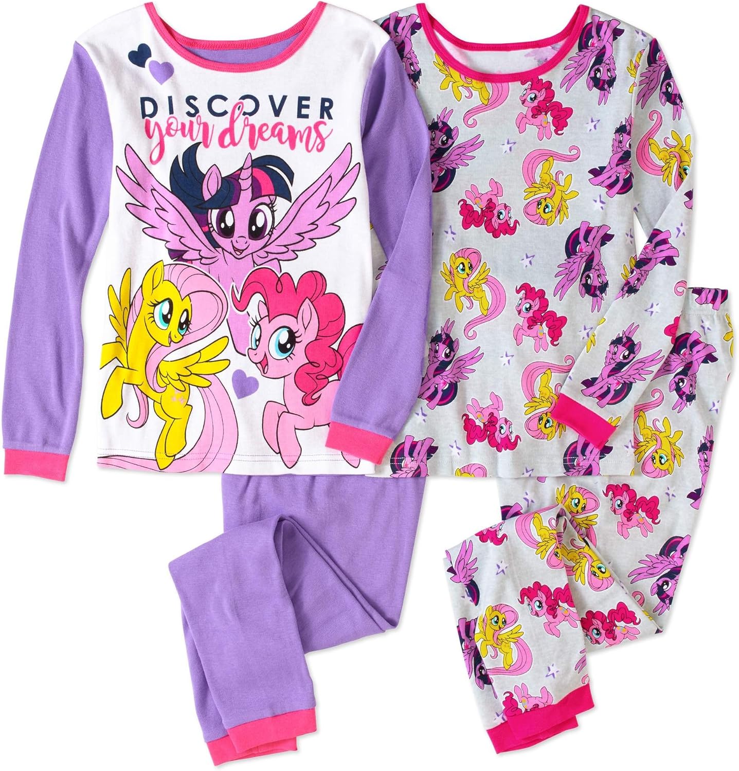 Amazon.com: My Little Pony Girl 4 PC Long Sleeve Cotton Tight Fit ...