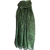 Indian Om Mantra Hand Block Printed Scarf Prayer Shawl (Light Blue) at ...