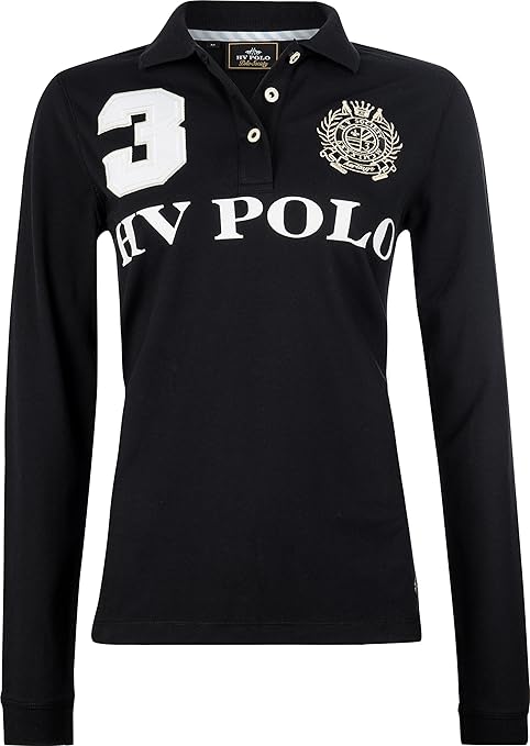 HV Polo Damen Langarm Polo-Shirt Favouritas EQ LS Prints Stickereien: Amazon.de: Bekleidung