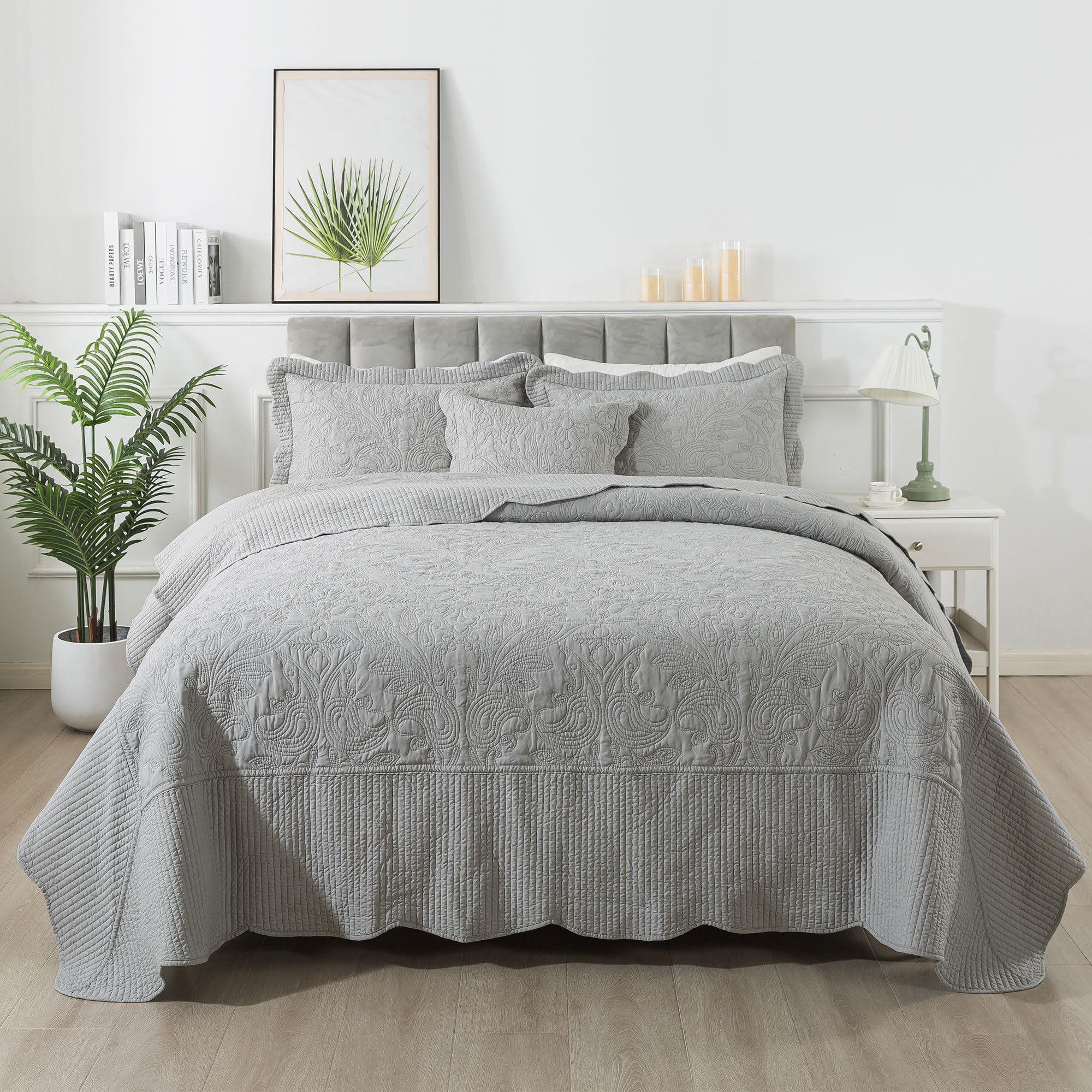 HoneiLife Oversized King Bedspreads - California king Quilt 128x120, 4 ...