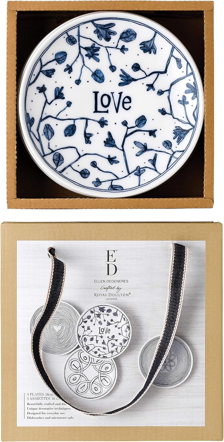 Royal Doulton 40027658 Ellen Degeneres Love Accent Side Plate 16cm Set ...
