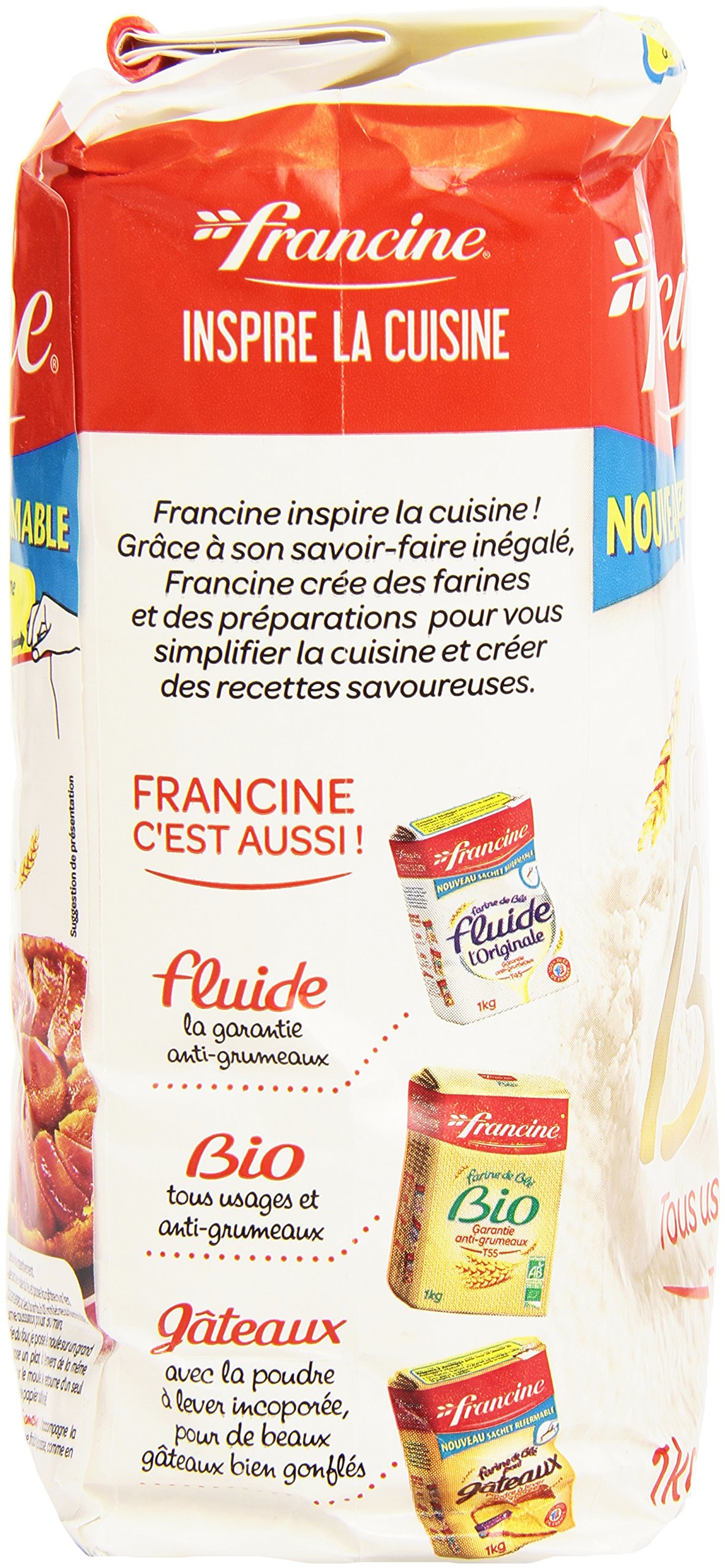 Francine Farine de Ble Tous Usages - French All Purpose Wheat Flour - 2 ...