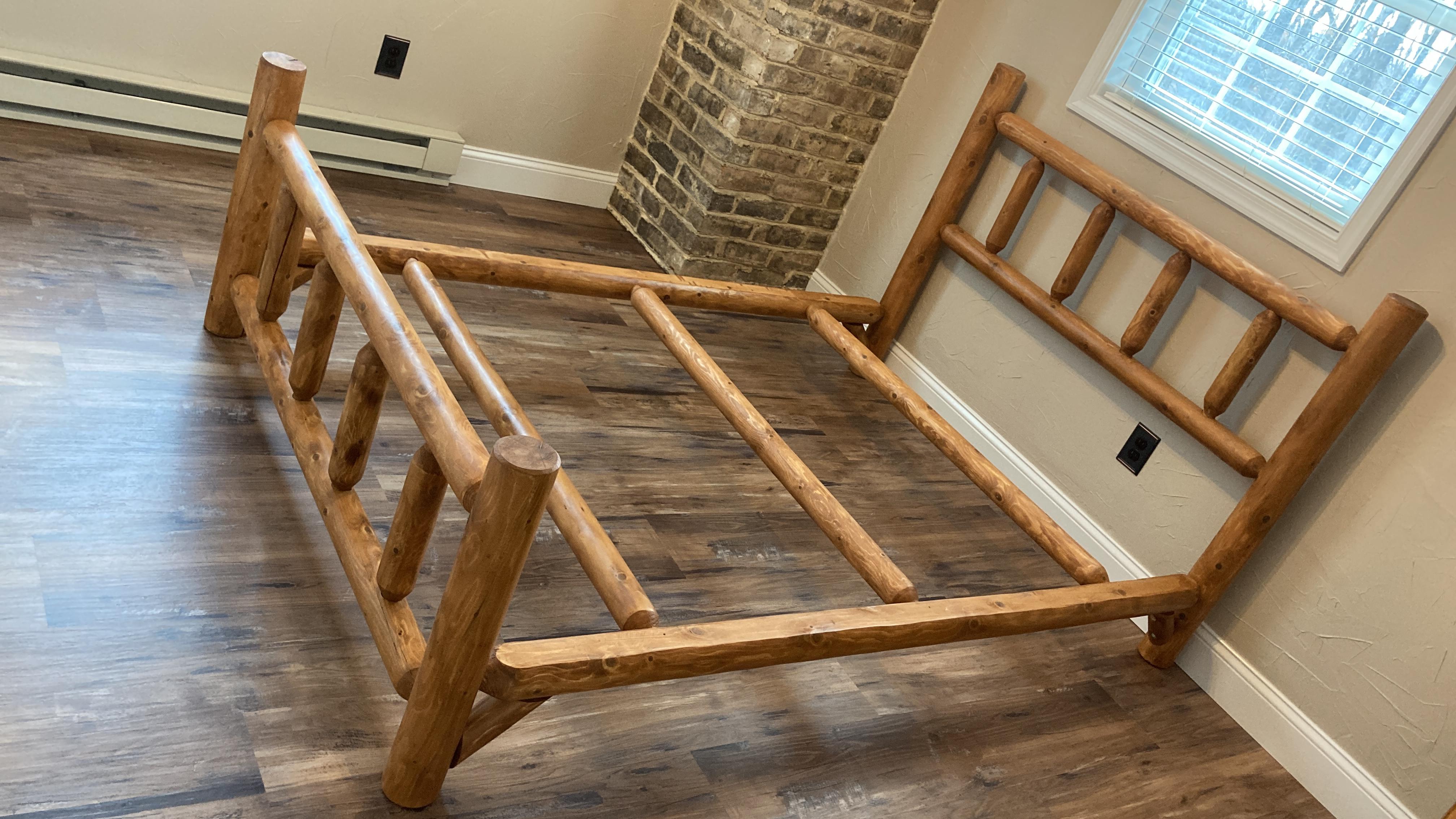 $36/mo - Finance CASTLECREEK Wood Bed Frame with Headboard, Cabin Decor ...
