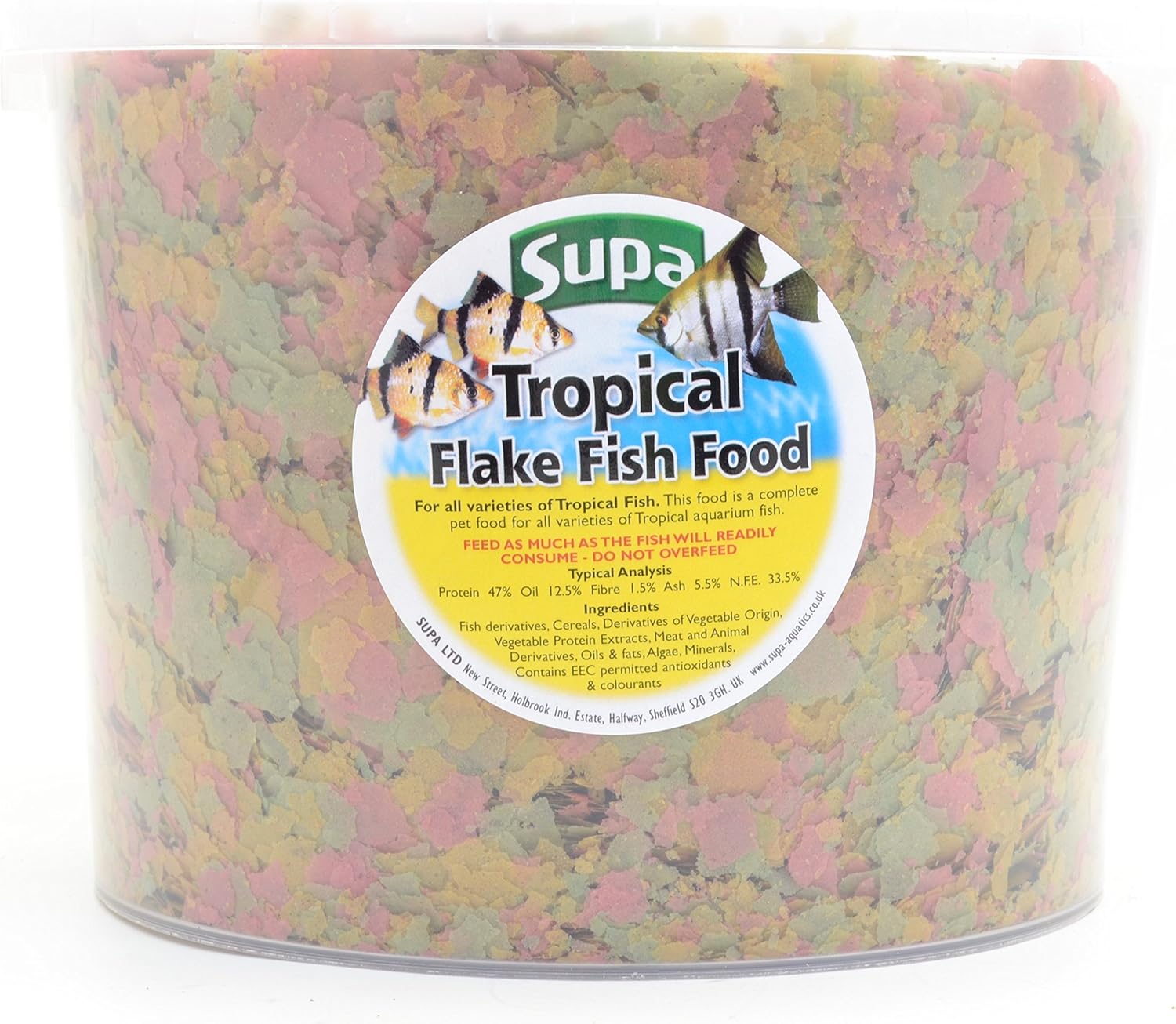 Supa Aquarium Tropical Fish Flake Food, 3 Litre Bucket, Premium Quality ...