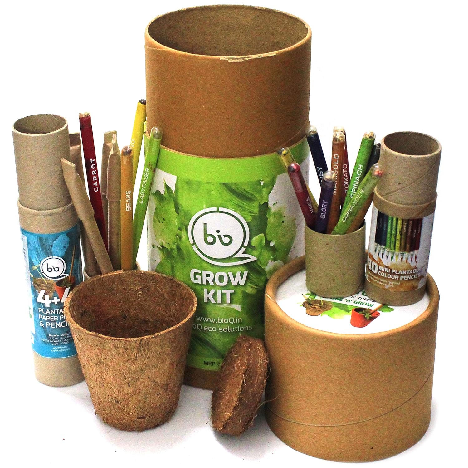 bioQ Eco Friendly Mega GROW Kit | Includes: Coco Pot, Coco Peat ...