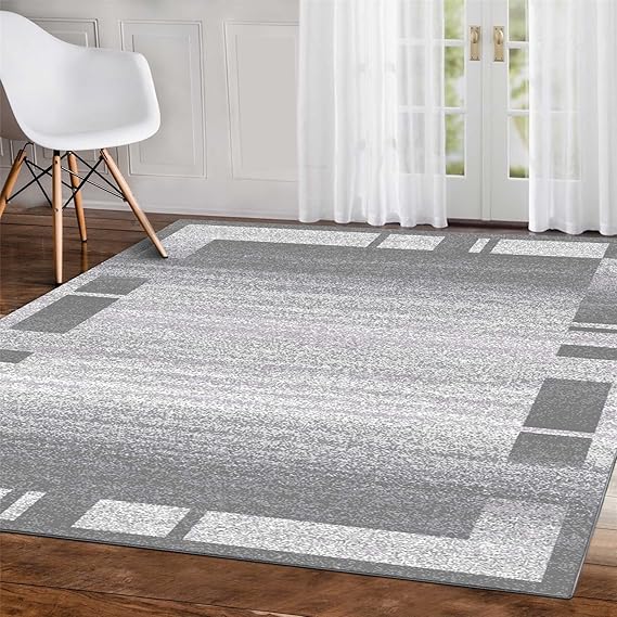 A2Z Rug Palma-9958 Contemporary Grey 140x200cm - 4'7"x6'7"ft Area Rugs ...