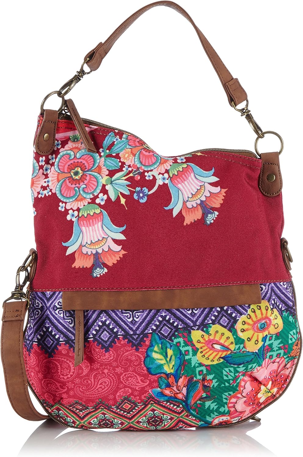 Desigual Women's Folded Canef Woman Woven Across Body Bag, Purple, One ...