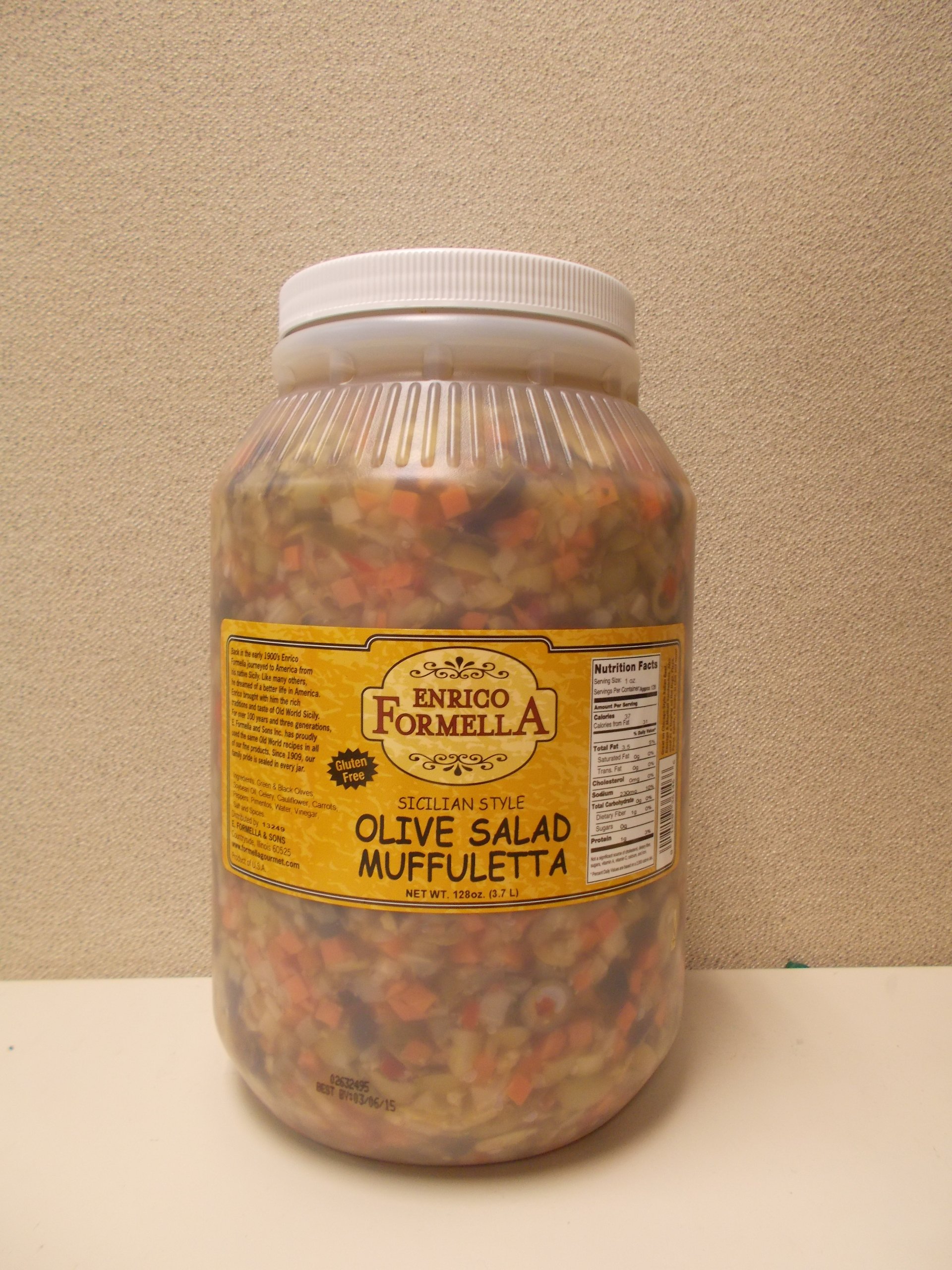 Amazon.com : Enrico Formella Mild Giardiniera 128oz. : Vegetable ...