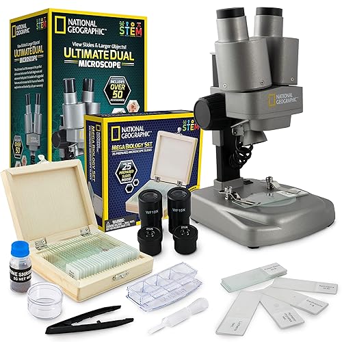 NATIONAL GEOGRAPHIC Kids Microscope Science Kit - Dual LED Microscope ...