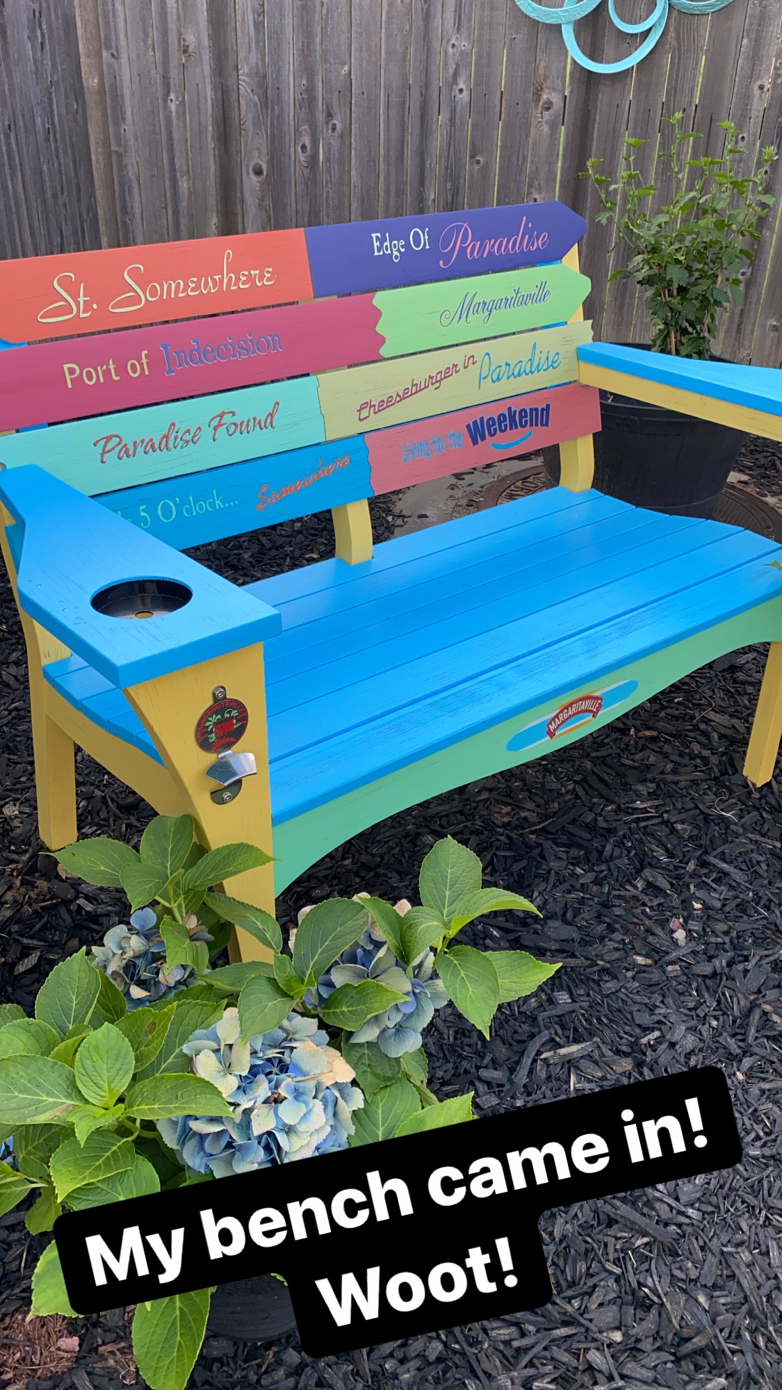 $18/mo - Finance Margaritaville Indoor/Outdoor Wood Garden Bench ...