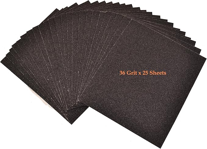 36 Grit Emery Cloth Sheets : Size 9" x 11" (230mm x 280mm) : Pack of 25 ...