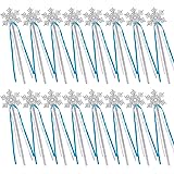 Amazon.com: 12 Pieces Frozen Snowflake Wand Silver Snowflake Magic Wand ...