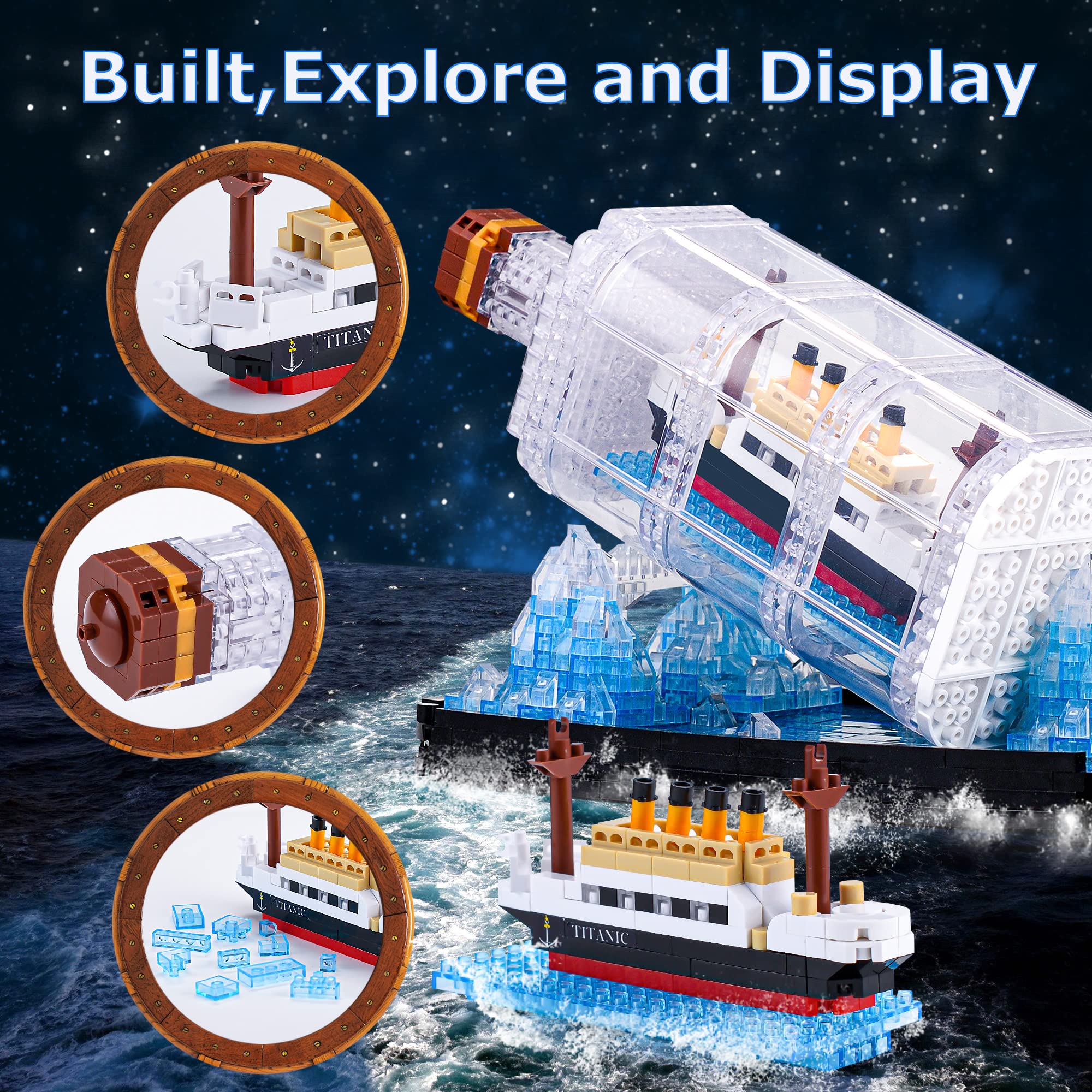 Mua Titanic Ship in a Bottle Micro Mini Building Set, Titanic Toys ...