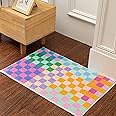 Amazon.com: Multicolored Checkerboard Door Mat 1.3'x2',Retro Funky ...