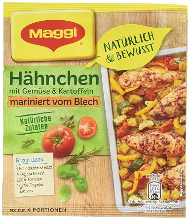 Maggi Fix&Frisch Hähnchen mit Gemüse und Kartoffeln mariniert vom Blech ...
