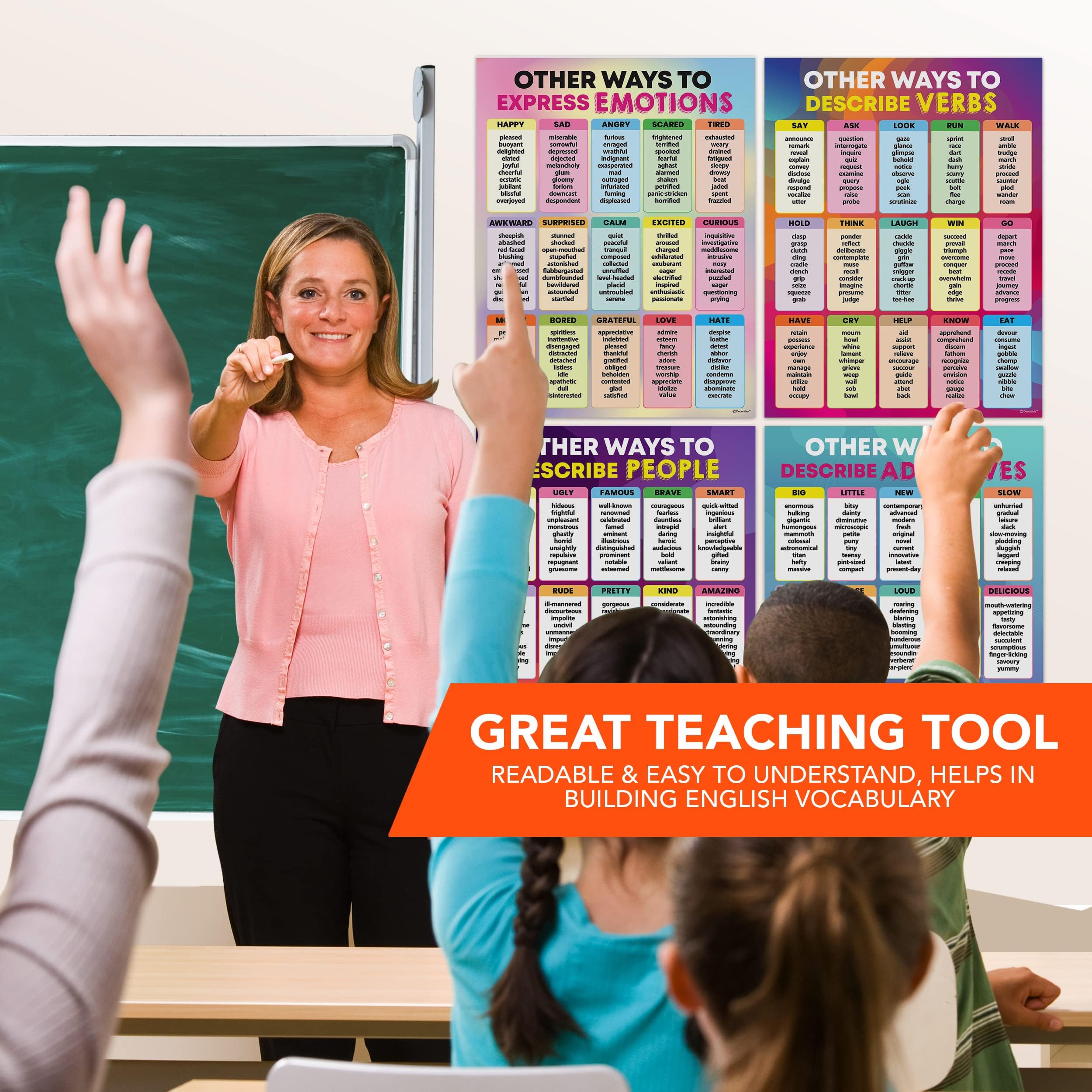 Mua 4 ESL Posters - 17x22in English Classroom Posters, ESL Classroom ...