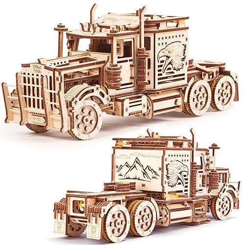 Wood Trick Big Rig Truck Car 3D Wooden Puzzles for Adults and Kids to ...
